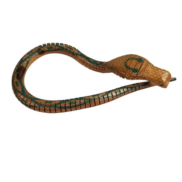 Toys | Wooden Snake Toy Cobra Reticulated Jointed Hand Carved Wiggles ...